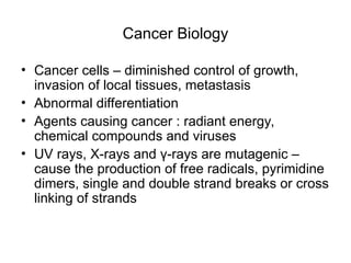 Cancer Biology- mechanisms of carcinogenesis .ppt