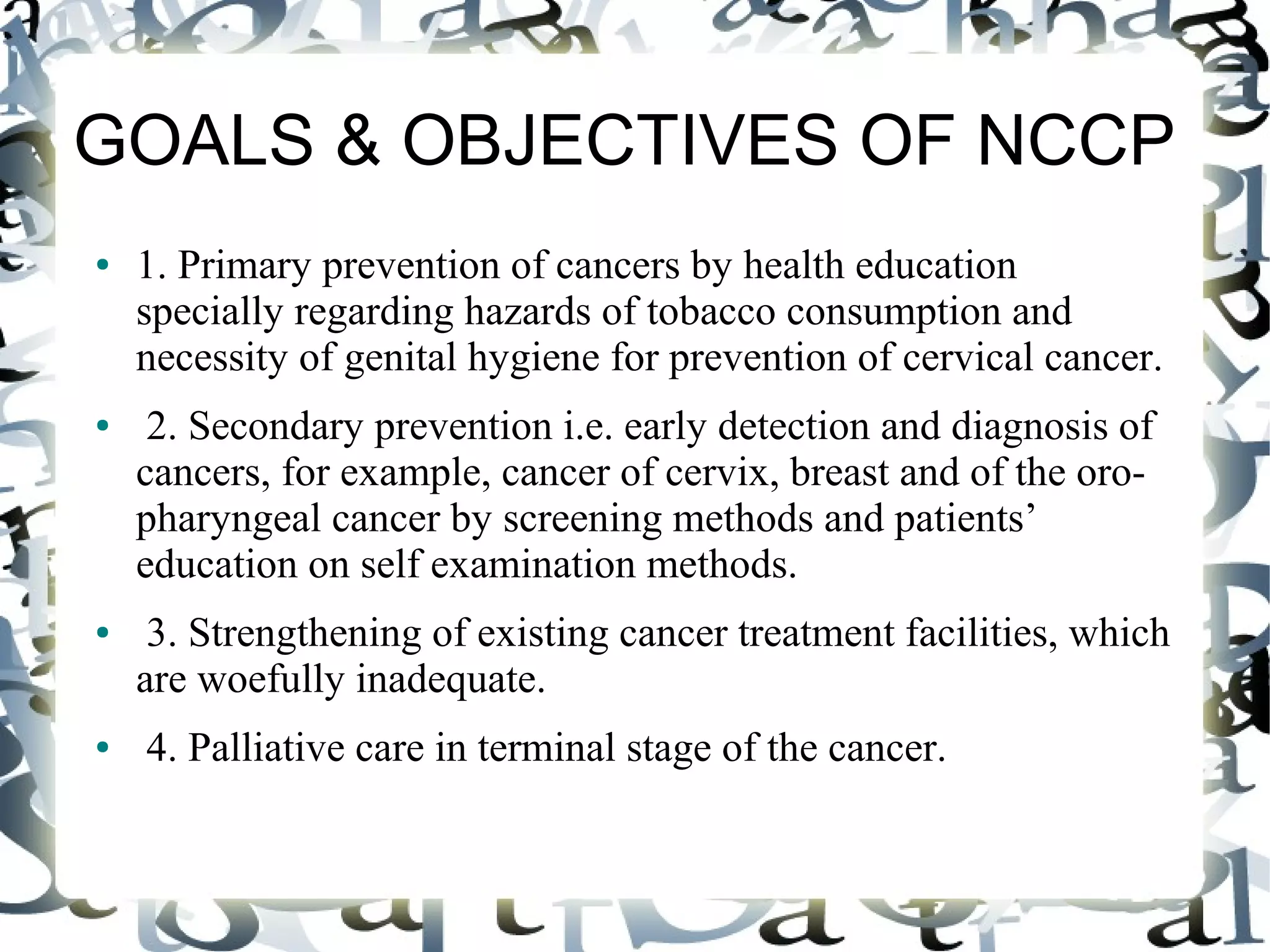 Cancer policy and program | ODP