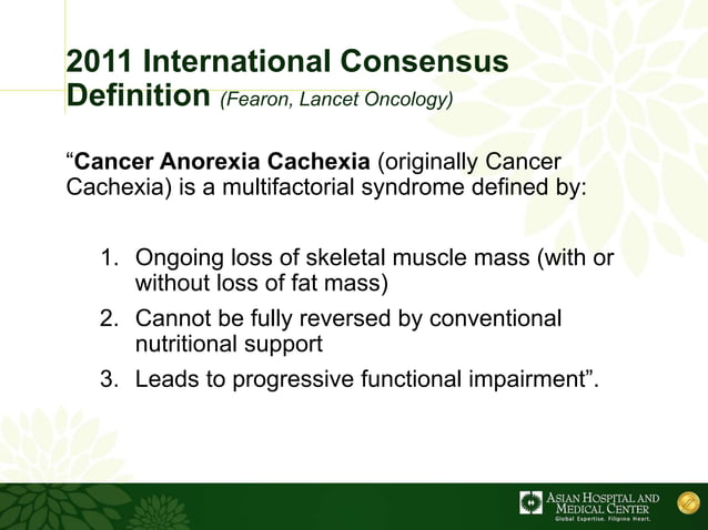 Cancer cachexia | PPTX | Cancer | Diseases and Conditions