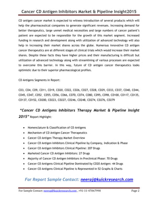 Download Cancer cd antigen inhibitors market & pipeline insight2015 | PDF