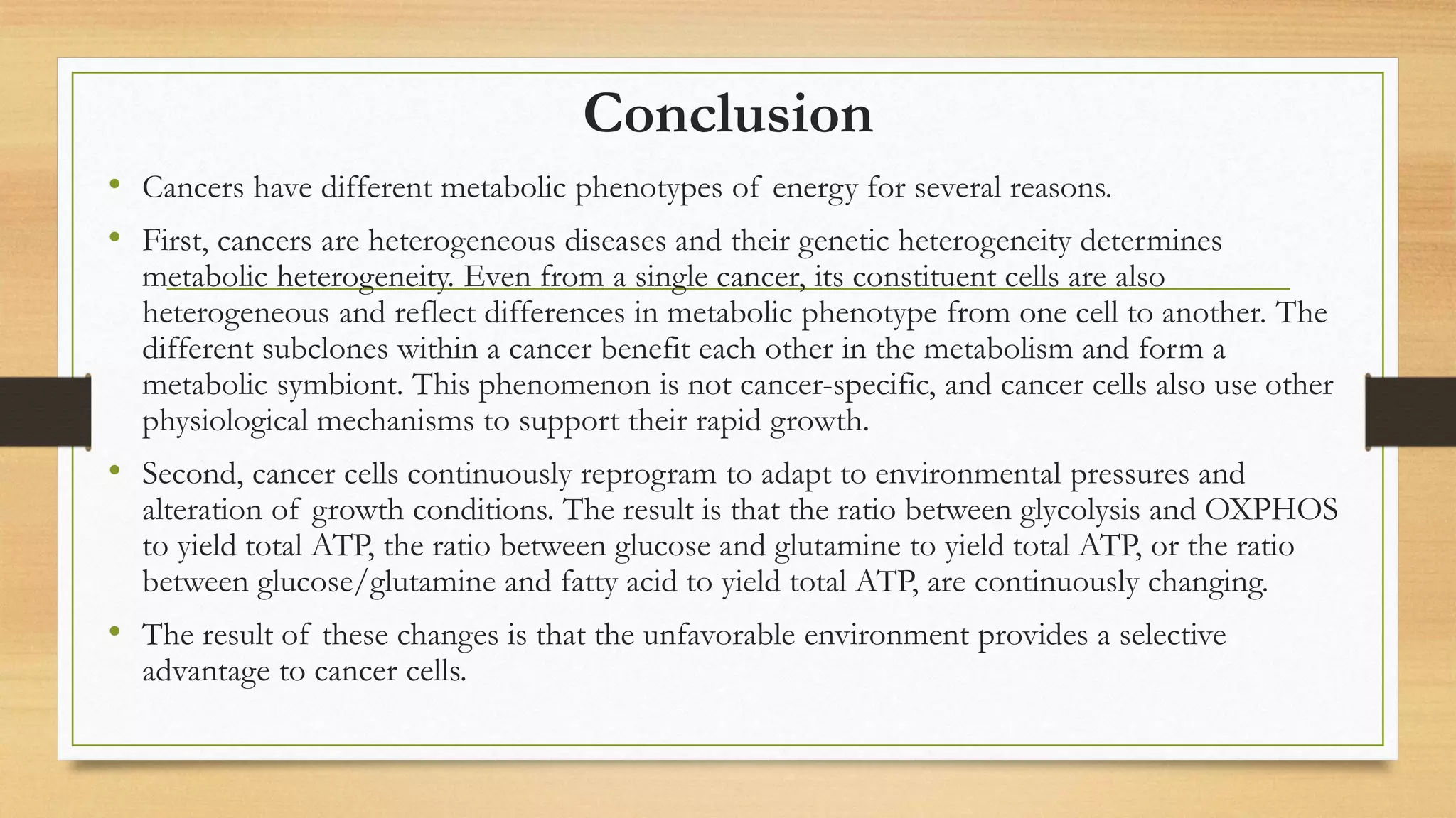 Cancer cell metabolism | PDF