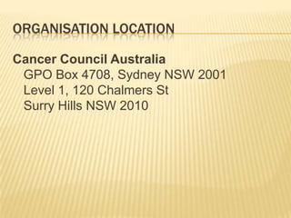 Cancer council australia | PPTX
