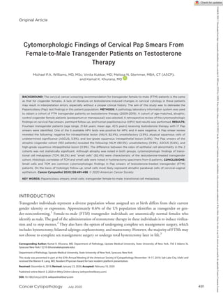Cancer Cytopathology - 2020 - Williams - Cytomorphologic findings of ...
