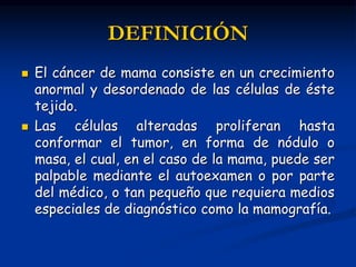CÁNCER DE MAMA | PPT