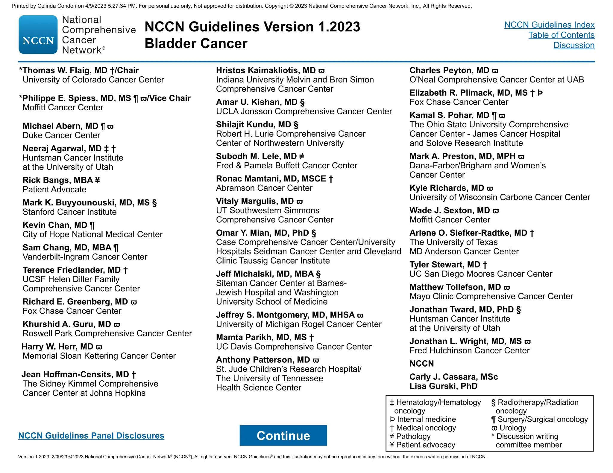 cancer de vejiga guis de la NCCN que es de utilidad para el manejo y ...