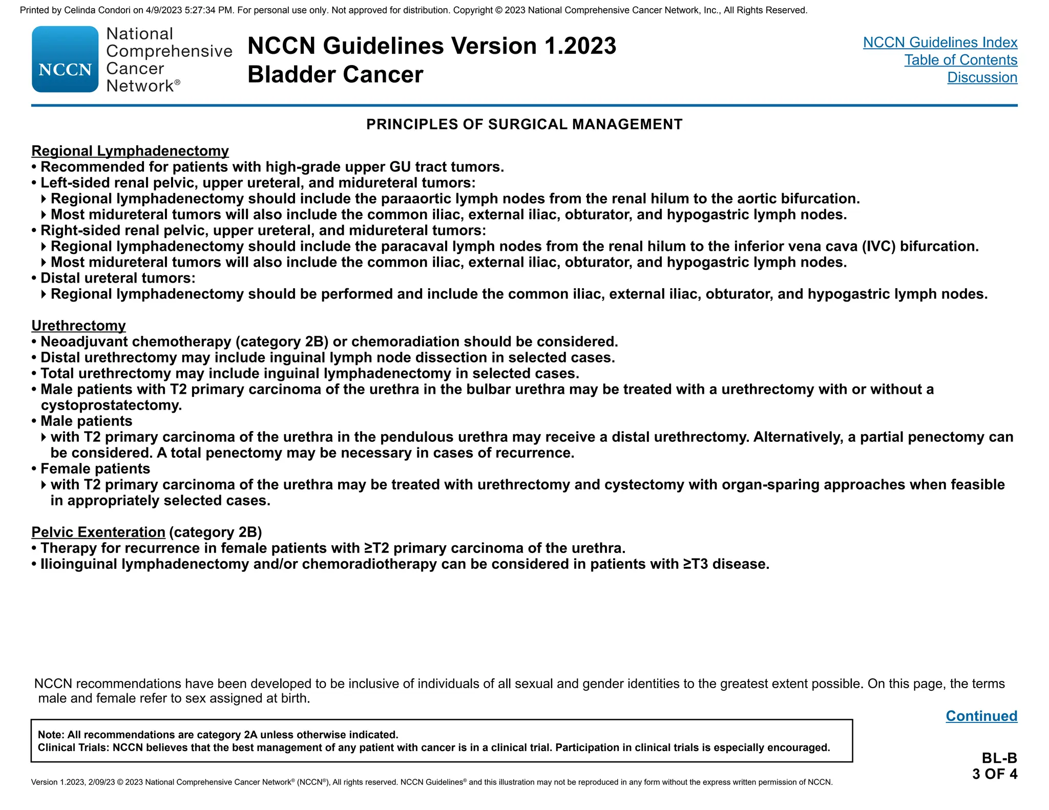 cancer de vejiga guis de la NCCN que es de utilidad para el manejo y ...