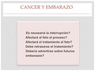 Cancer ginecologico y embarazo gil | PPTX