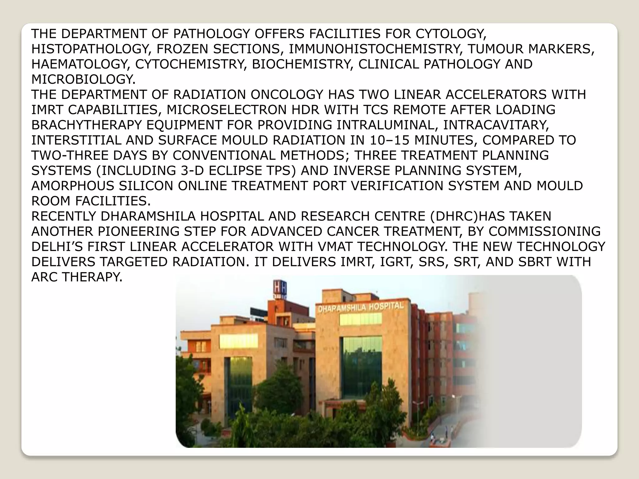 Cancer hospital litrature casestudy | PPTX