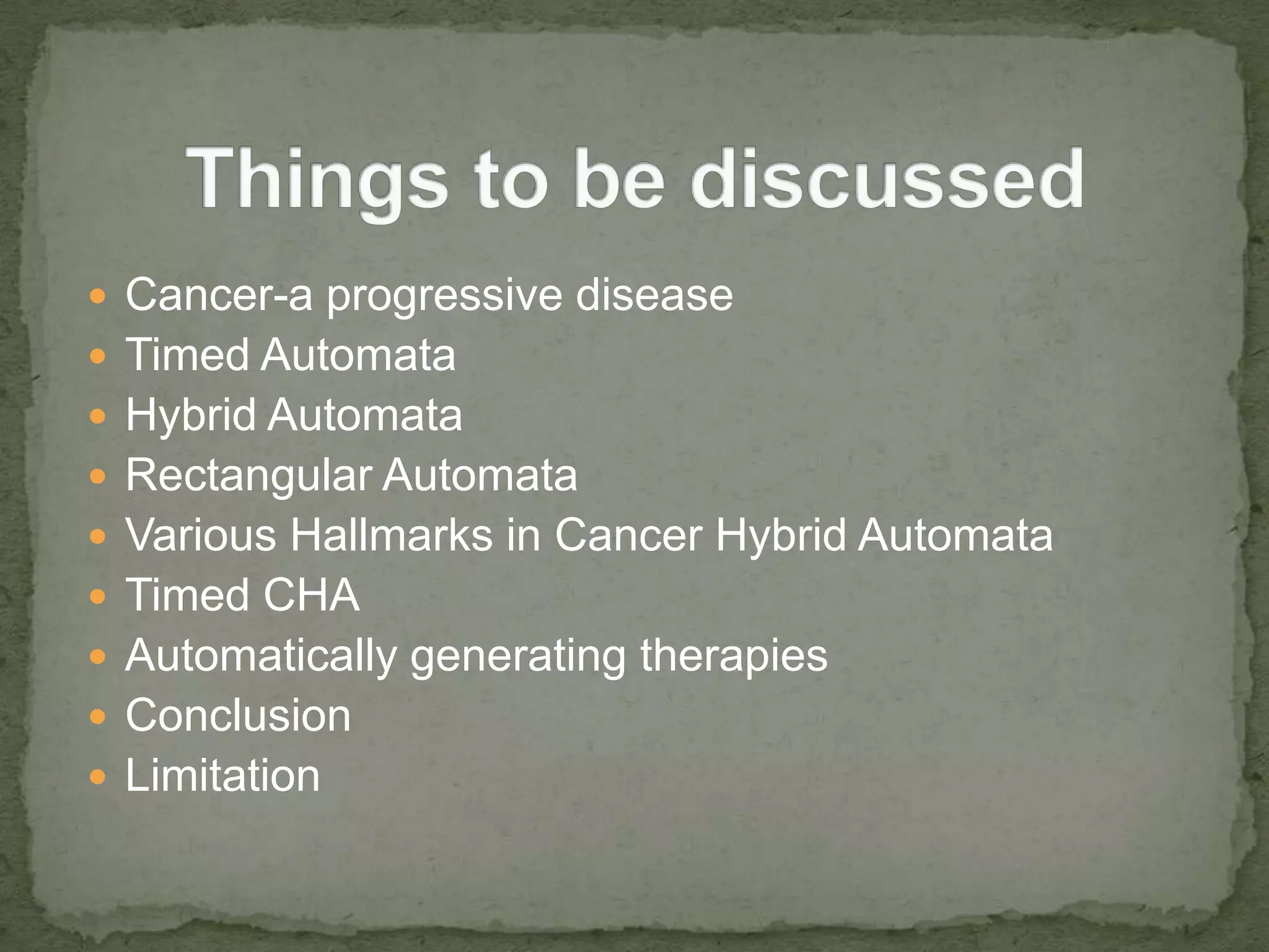 Cancer hybrid automata | PPTX