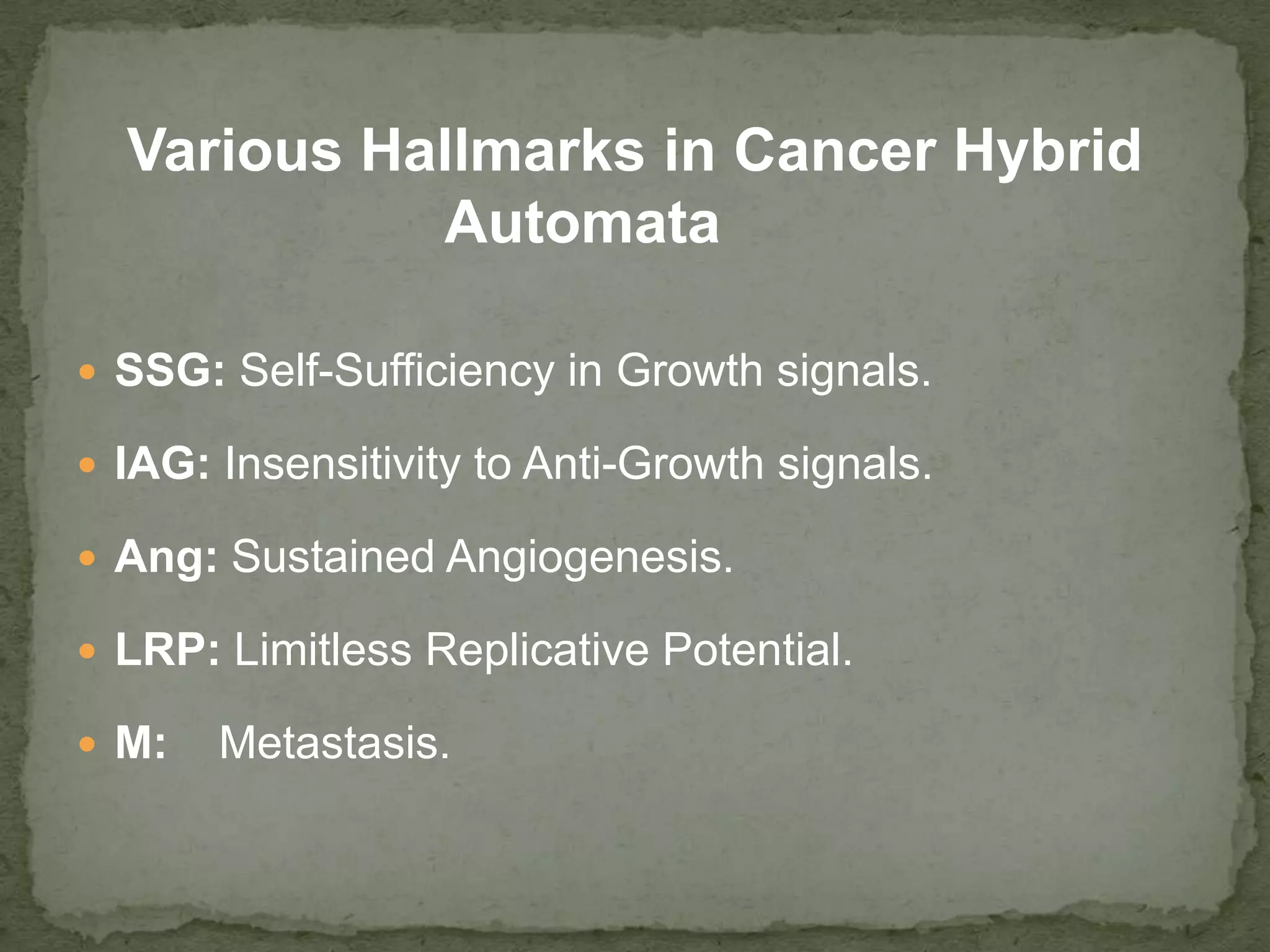 Cancer hybrid automata | PPTX
