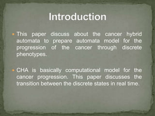 Cancer hybrid automata | PPTX | Cancer | Diseases and Conditions