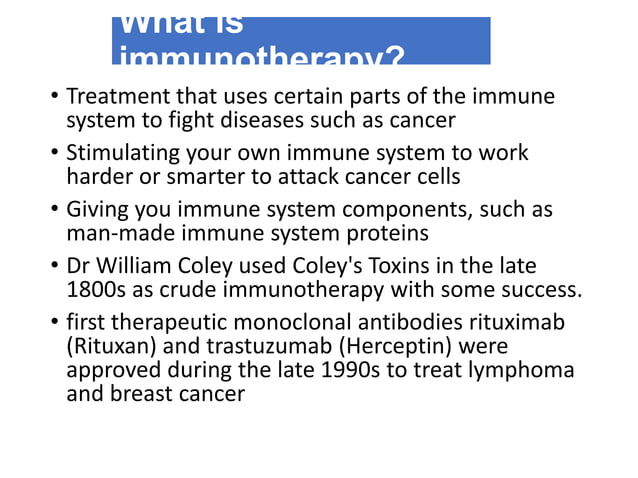 Cancer immunotherapy | PPTX