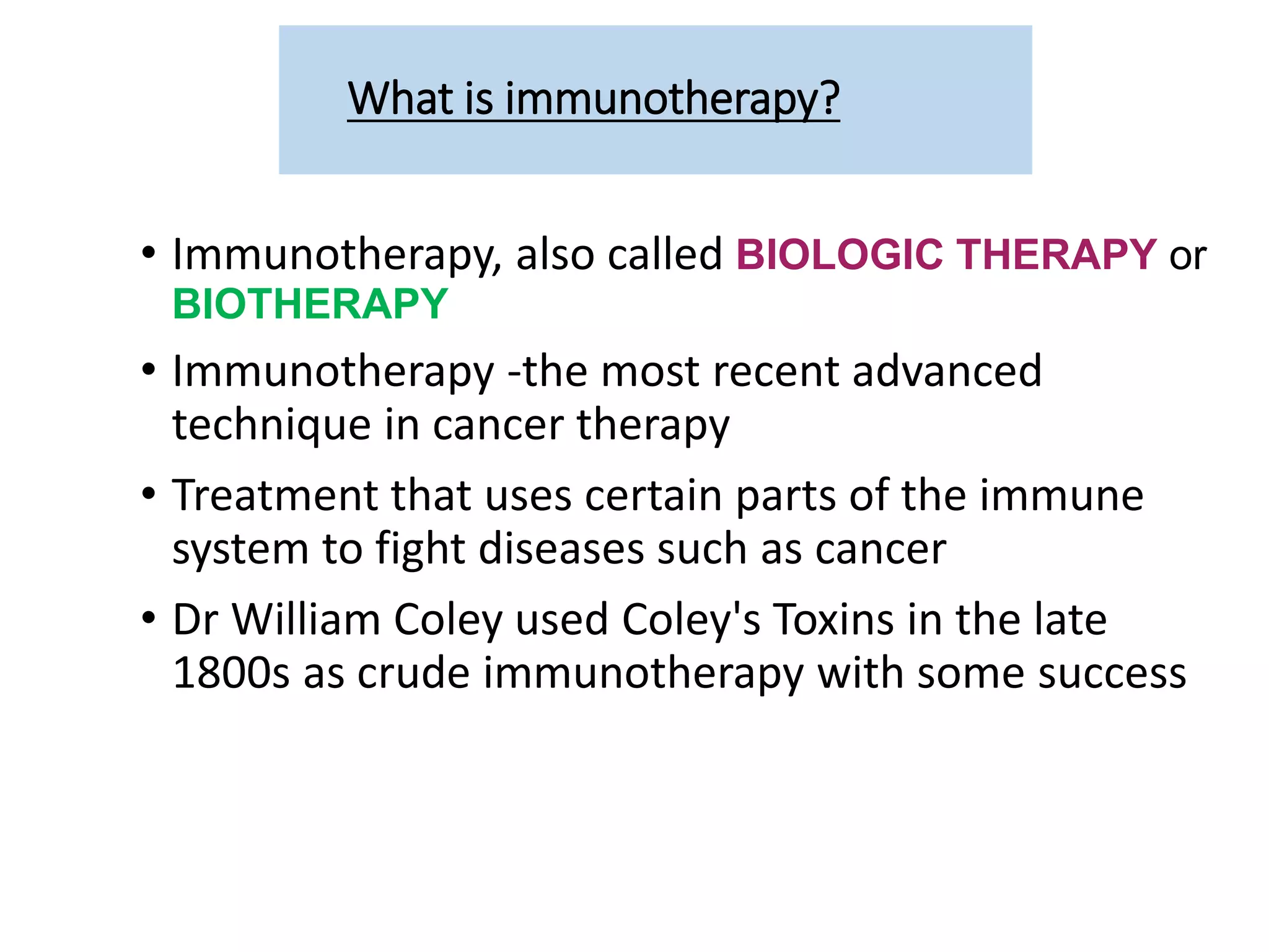 Cancer immunotherapy ppt | PPTX