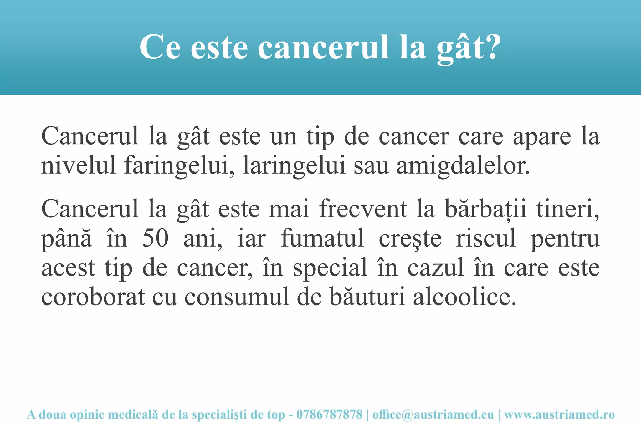 Cancer la gât - ce este, diagnostic, tratament | PPT