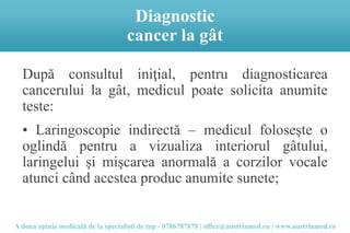Cancer la gât - ce este, diagnostic, tratament | PDF