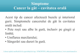 Cancer la gât - ce este, diagnostic, tratament | PDF
