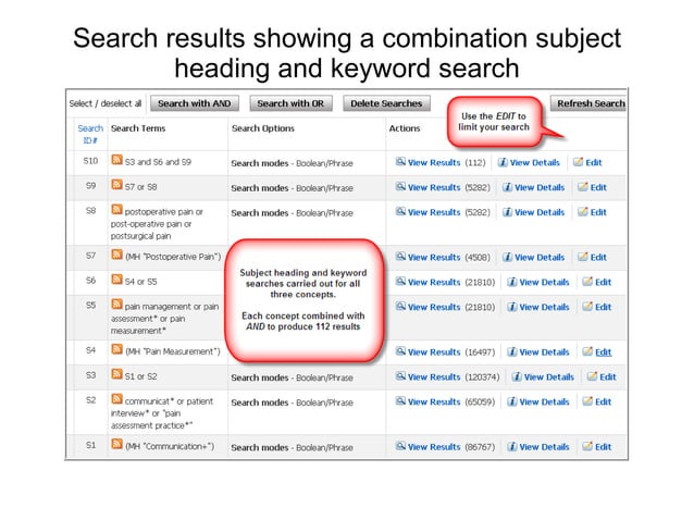 CINAHL Advanced Search Techniques | PPT