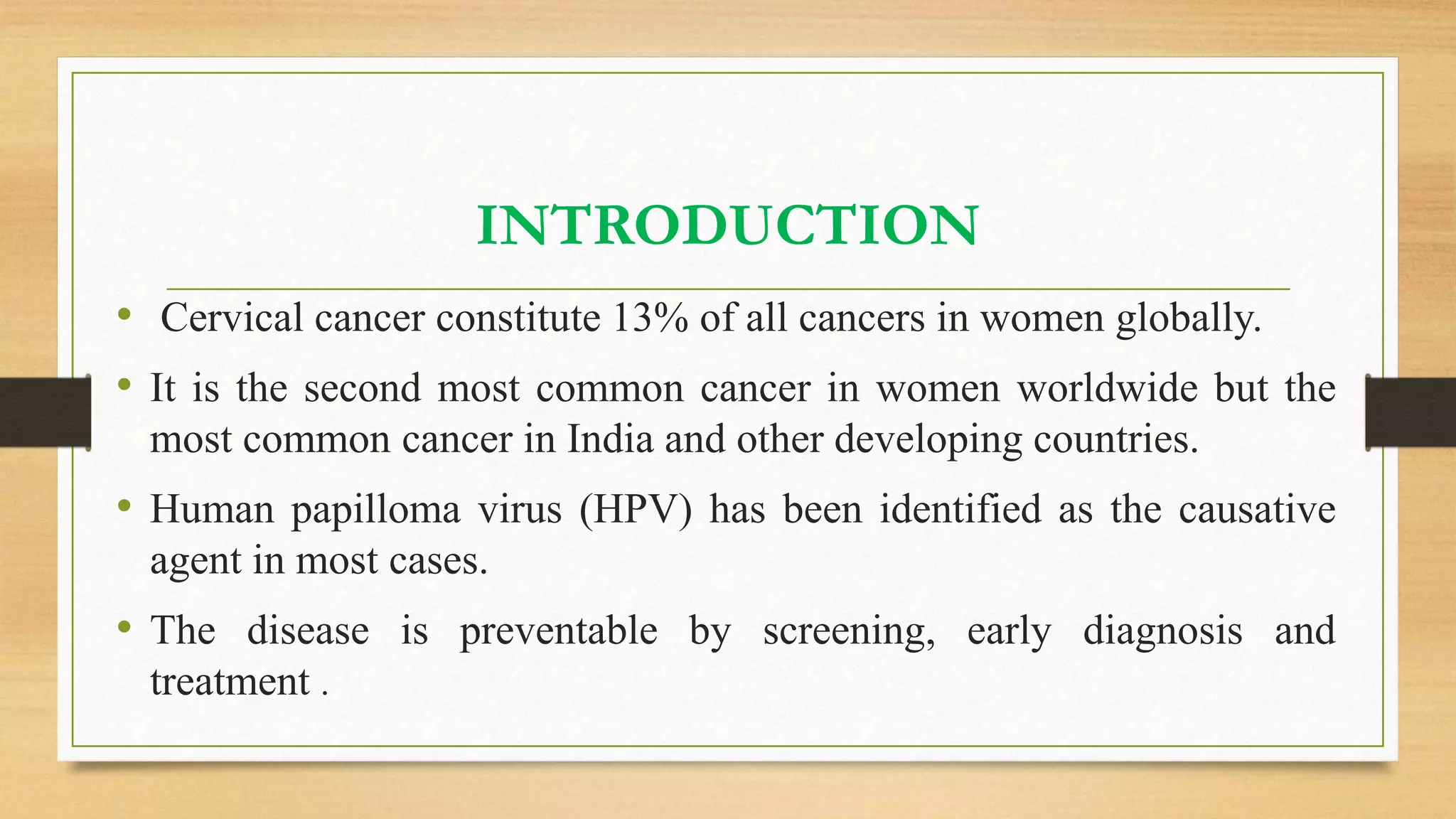 Cancer of cervix and its management | PPTX