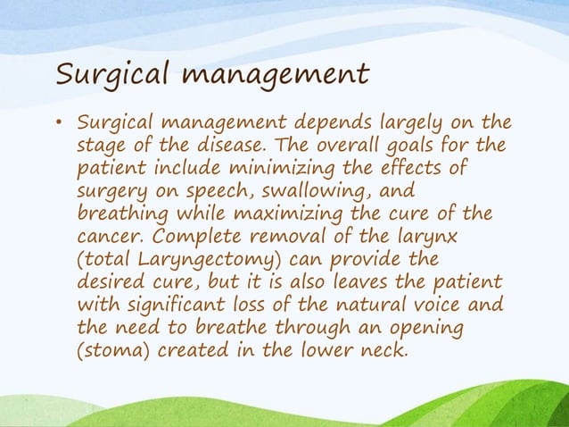 Cancer of the larynx | PPTX | Cancer | Diseases and Conditions