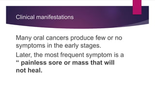 Cancer of the oral cavity | PPTX