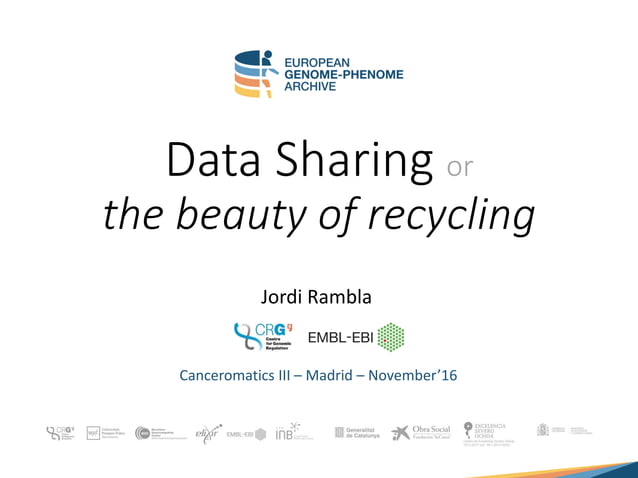 Genomic Data sharing: the beauty of reciclyng | PPT