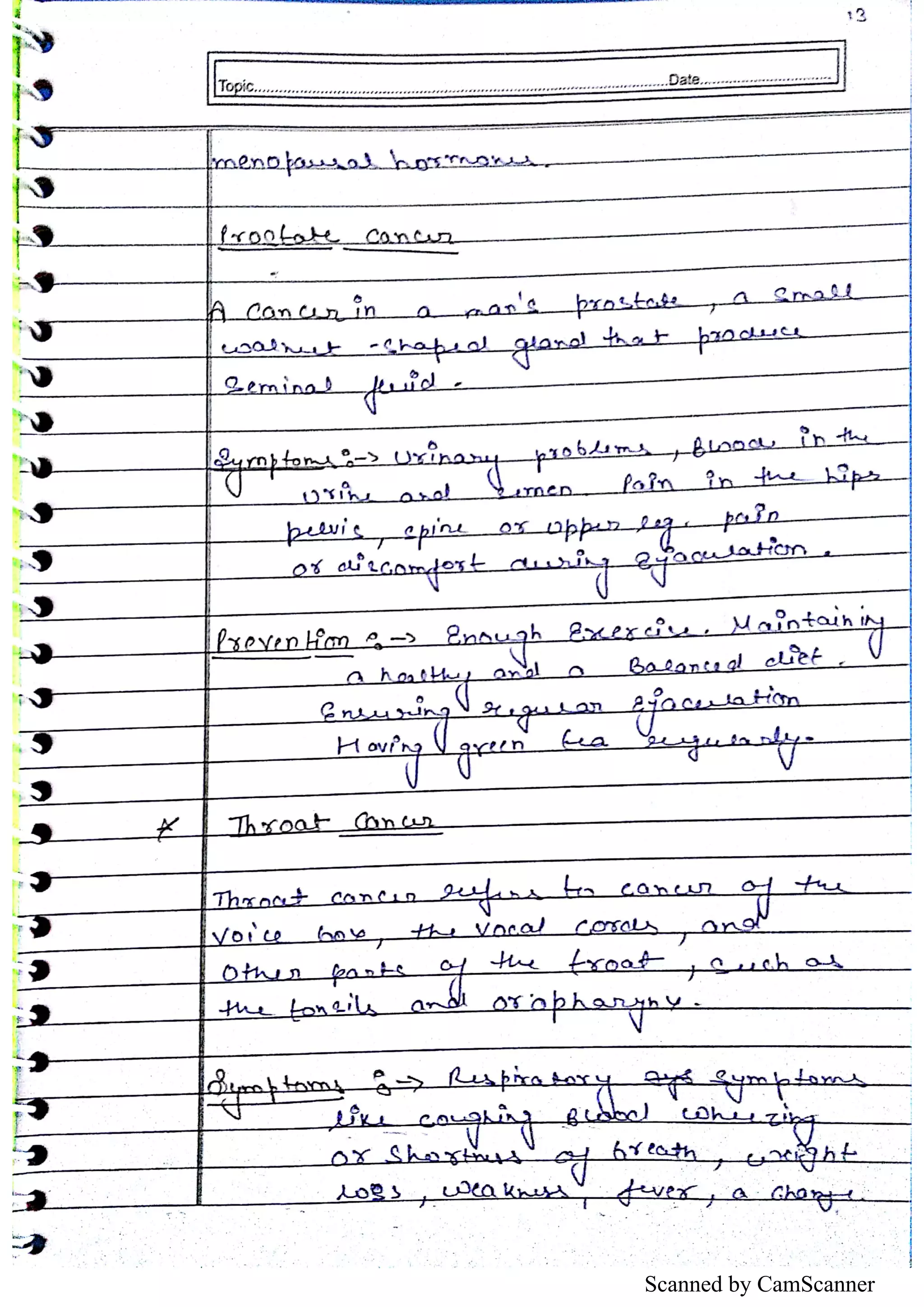 Cancer / Oncology Biology Investigatory Project | PDF