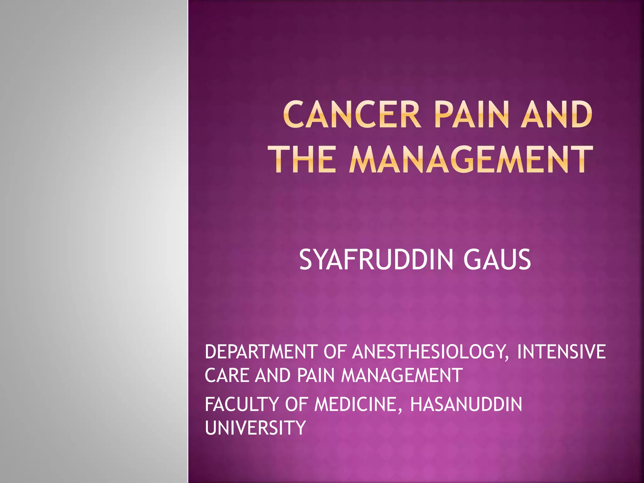 Cancer pain | PPT