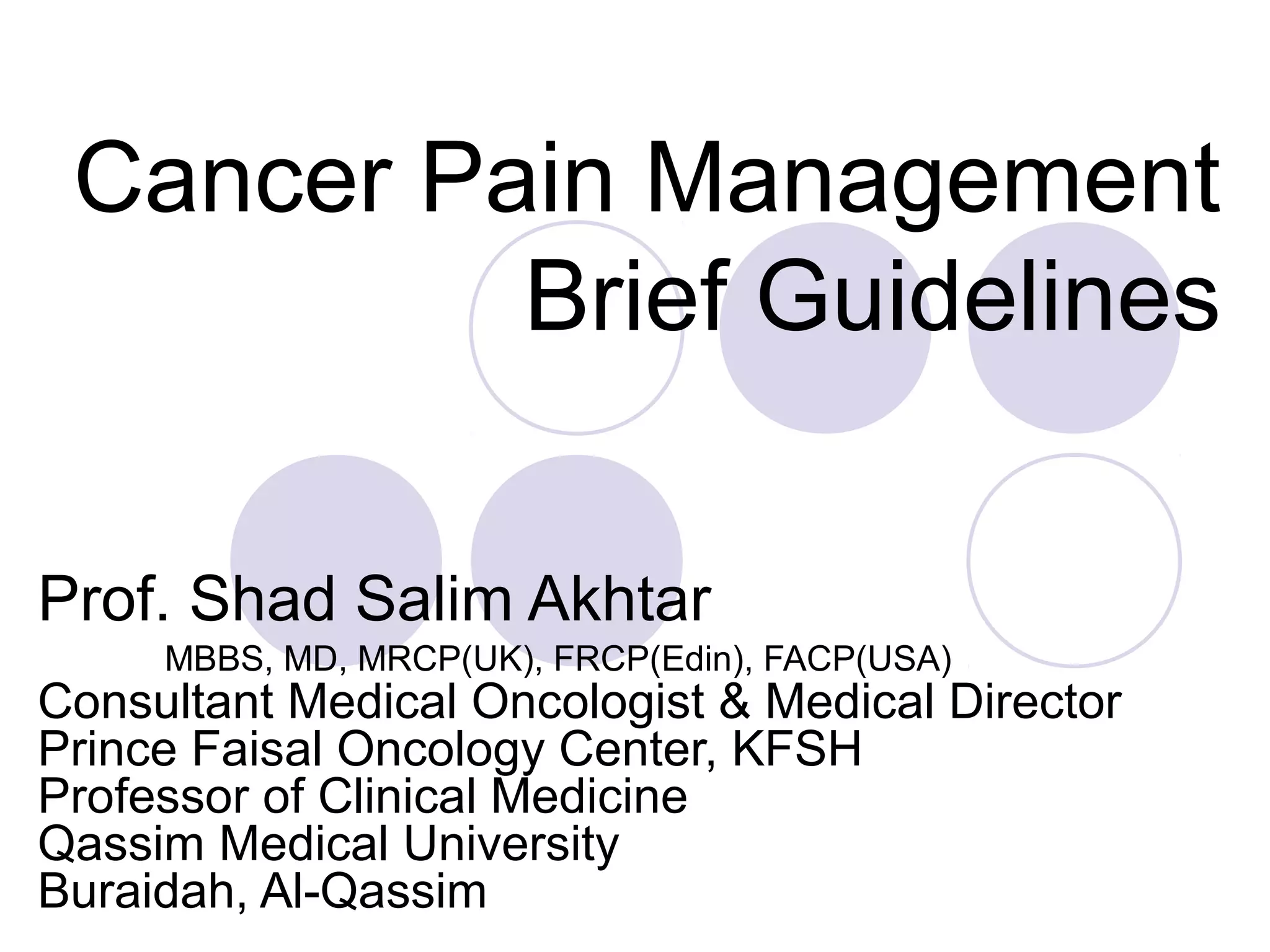 Cancer pain management | PPT
