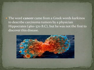 Cancer presentation | PPTX | Cancer | Diseases and Conditions