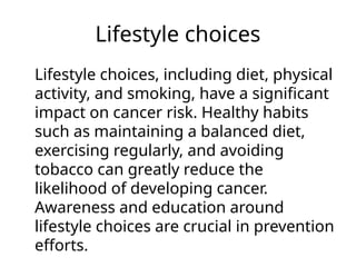 Cancer , types, causes , treatment and management | PPTX