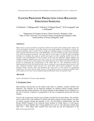 Cancer prognosis prediction using balanced stratified sampling | PDF
