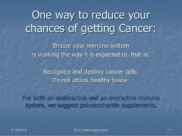 Cancer: Reduce your chances of getting it