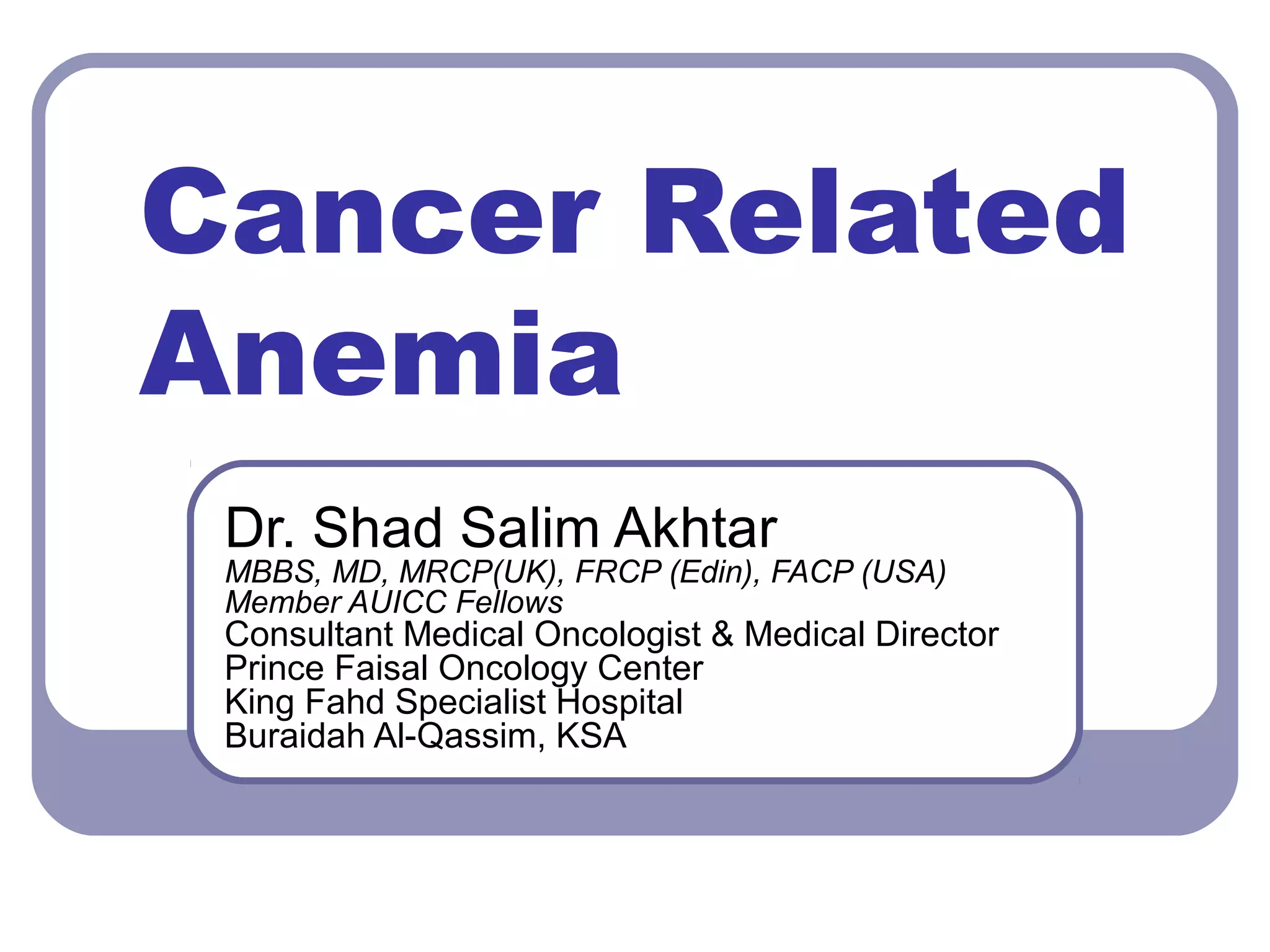 Cancer related anemia | PPT