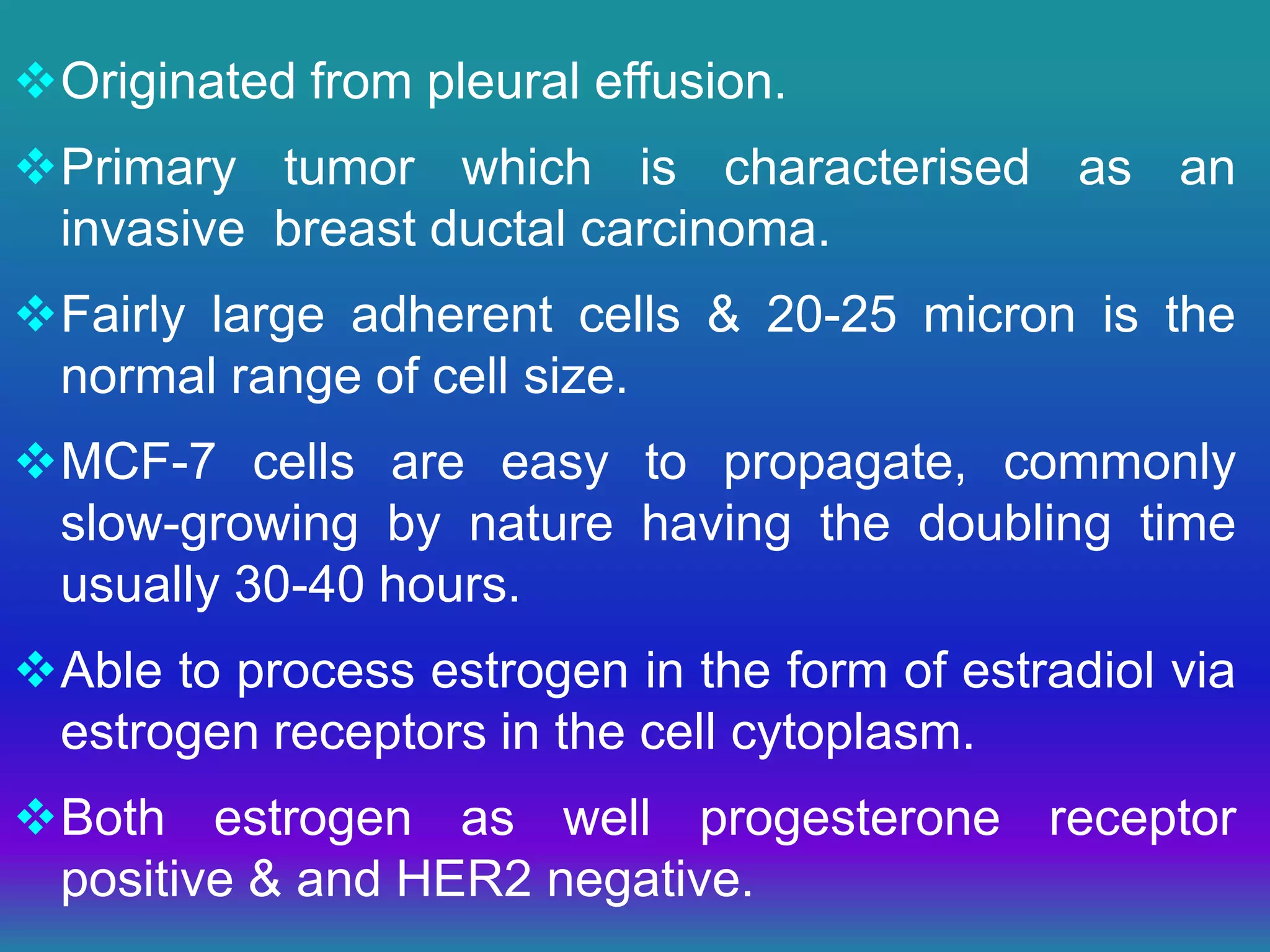 MCF-7: Human Breast Cancer Cell Line | PPT