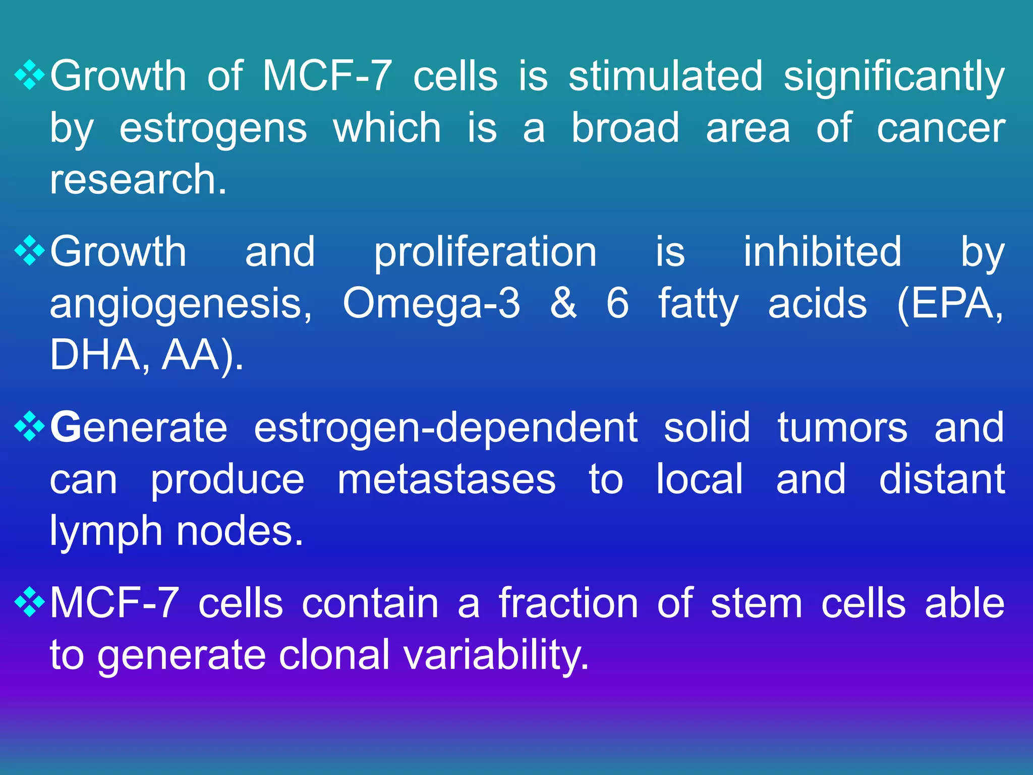 MCF-7: Human Breast Cancer Cell Line | PPT