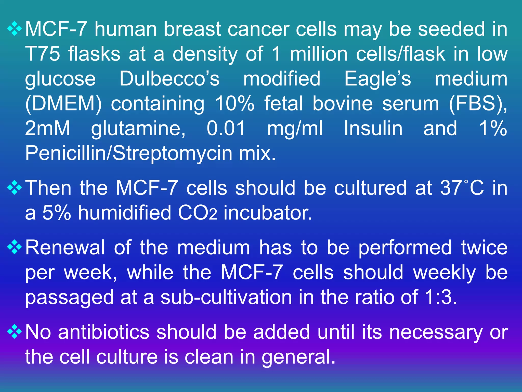 MCF-7: Human Breast Cancer Cell Line | PPT