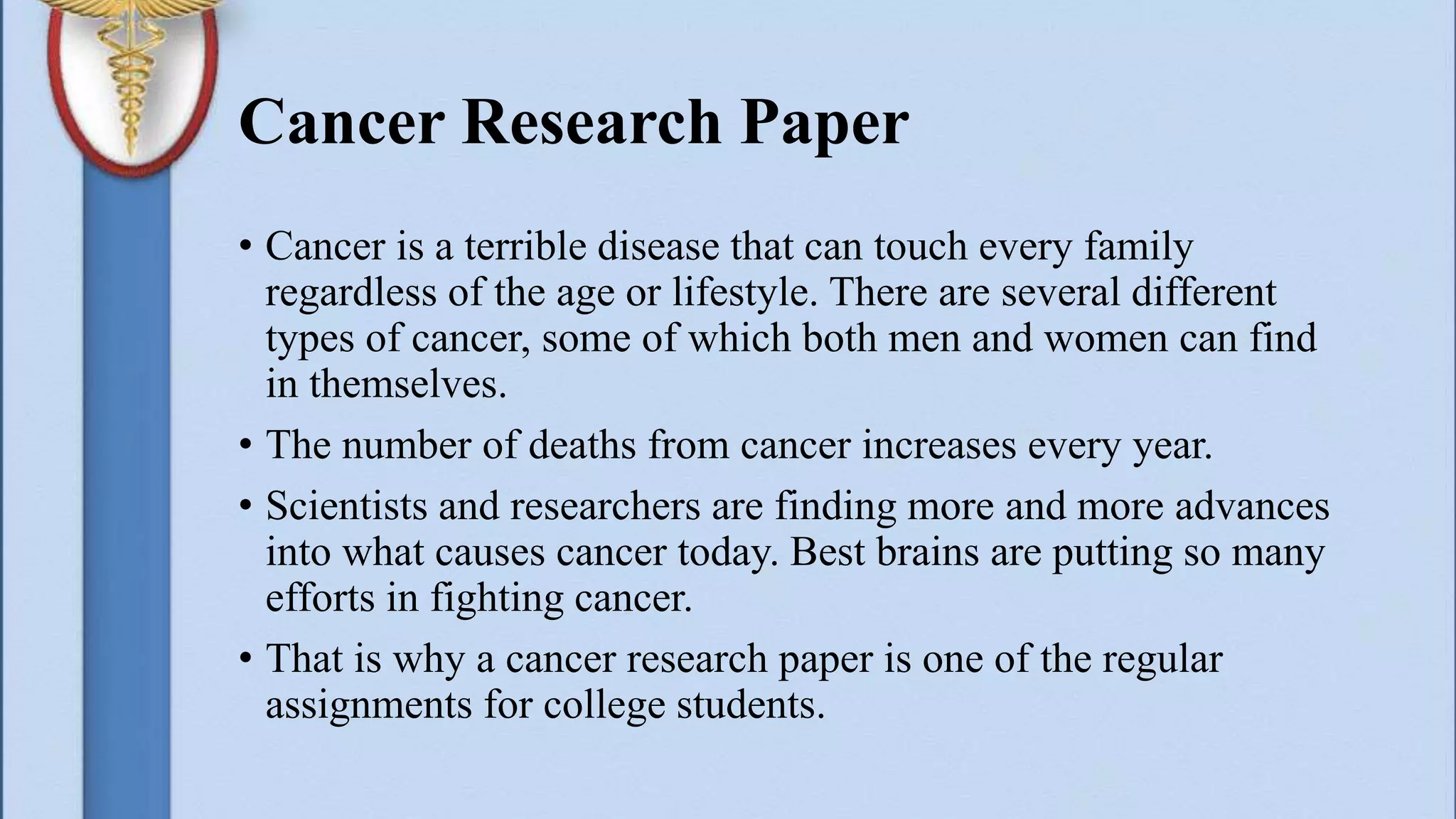 Cancer research paper | PPT