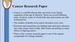 Cancer research paper | PPT