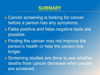 Cancer Screening | PPTX