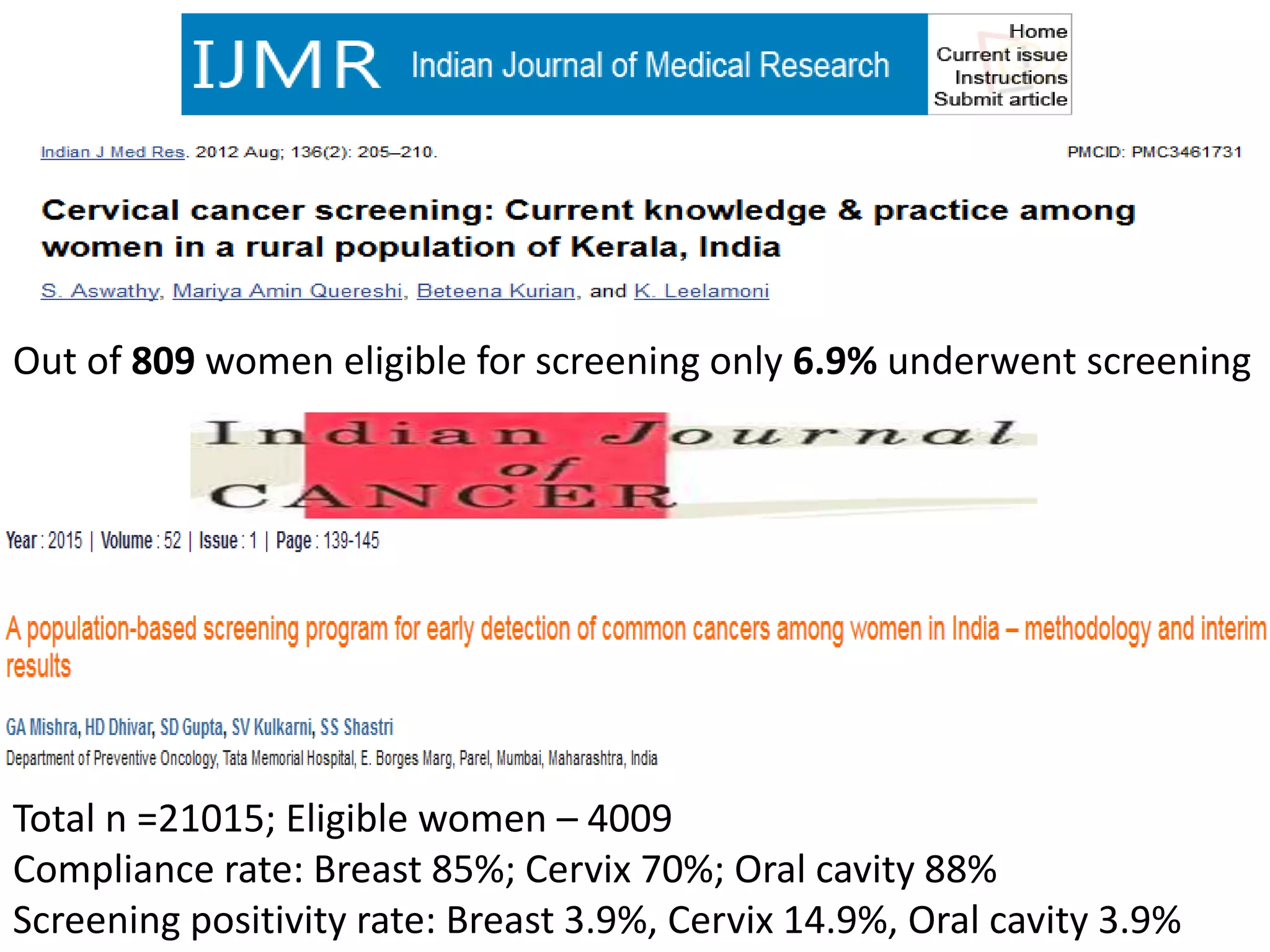 Cancer screening ppt. | PPTX