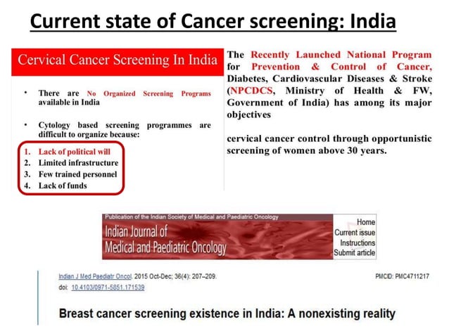 Cancer screening ppt. | PPTX | Cancer | Diseases and Conditions