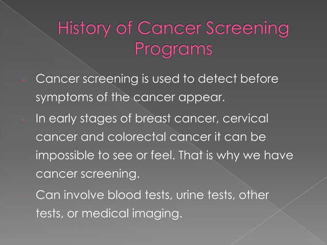 Cancer Screening Programs Ebru | PPT