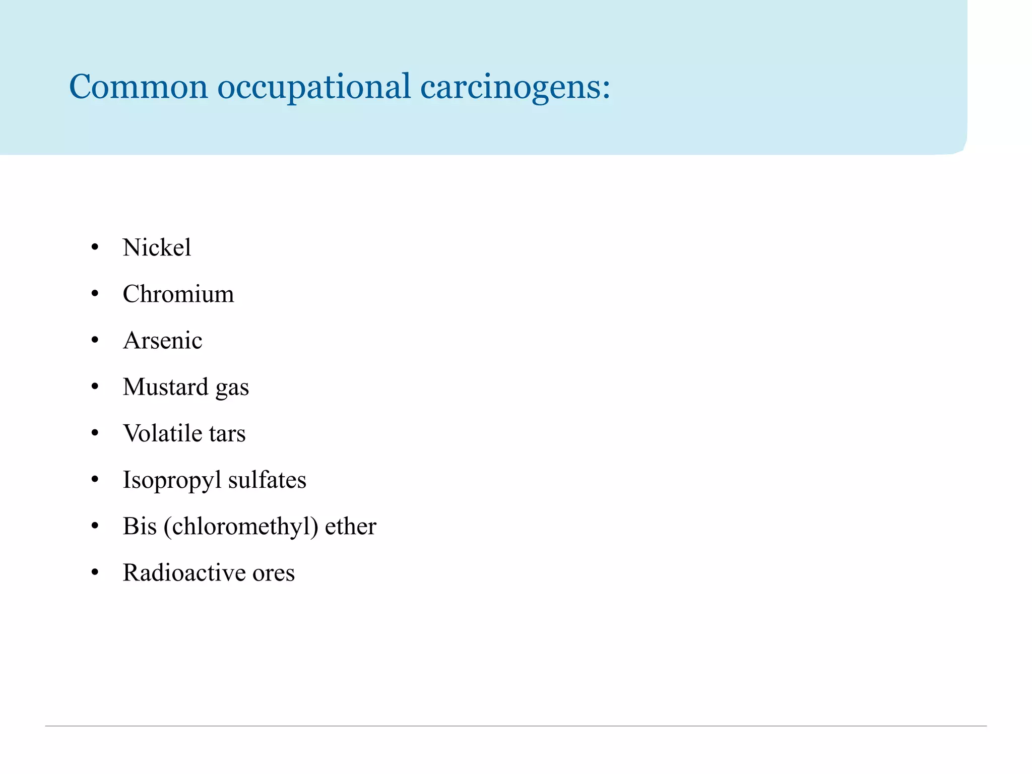 Cancers in occupational settings | PPT