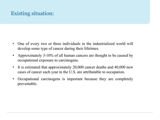 Cancers in occupational settings | PPT