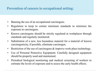 Cancers in occupational settings | PPT
