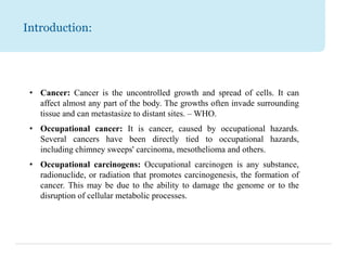 Cancers in occupational settings | PPTX