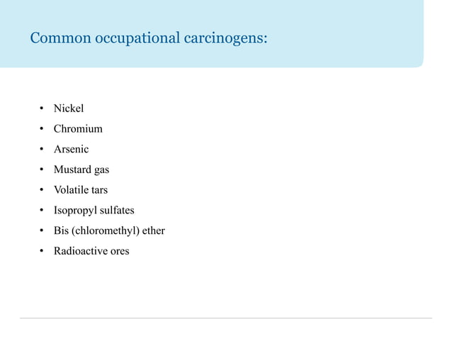 Cancers in occupational settings | PPT