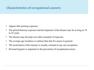 Cancers in occupational settings | PPT