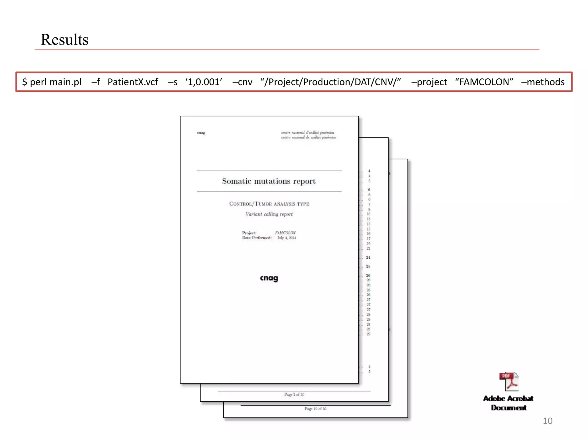 Normal/Tumor somatic mutations report tool | PPT