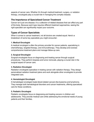 Find the Leading Oncologist in Delhi for Your Cancer Care.docx